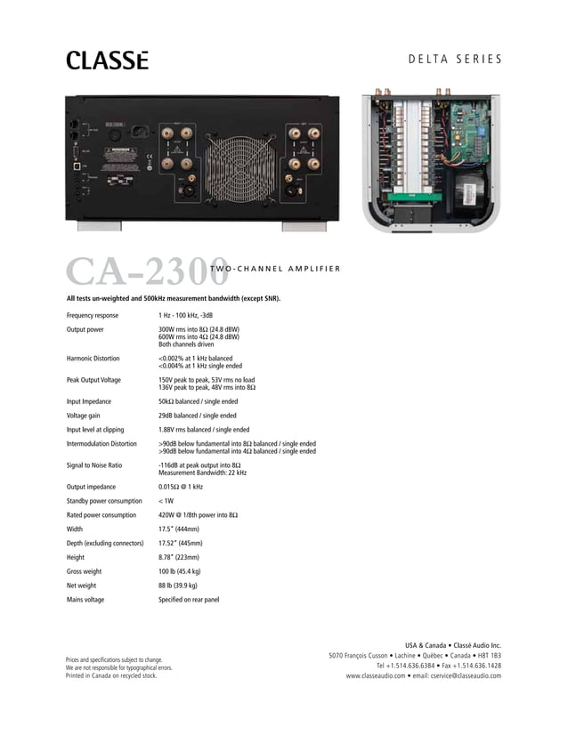 Classe ca 2300 fiche produit | PDF