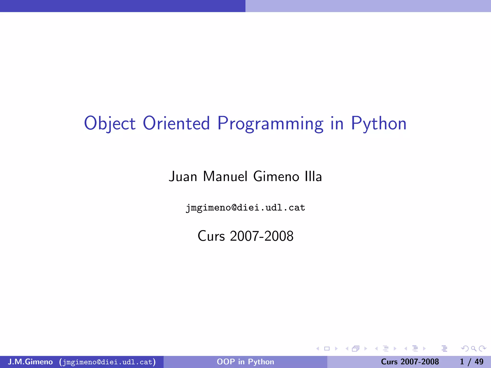 Object Oriented Programming In Python Ppt
