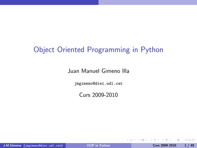 Object Oriented Programming in Python | PDF