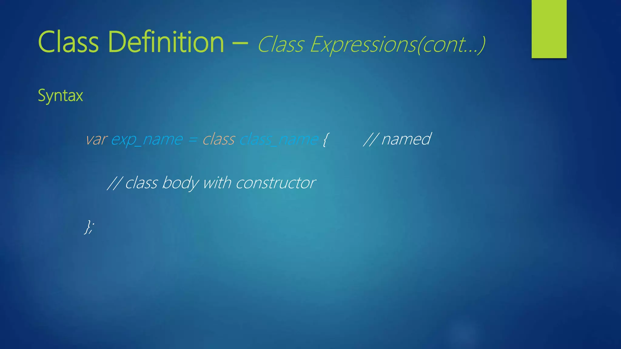 2. Classes | Object Oriented Programming in JavaScript | ES6 ... 2. Classes | Object Oriented Programming in JavaScript | ES6 ...
