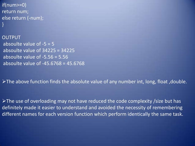 Classes function overloading | PPT