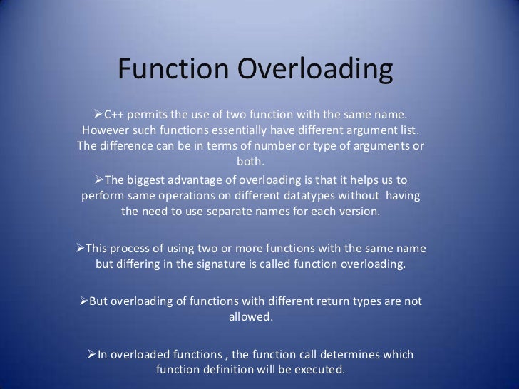 Classes function overloading Classes function overloading