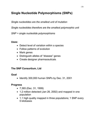 Classes of-molecular-markers | PDF | Biotech and Biomedical Industry ...