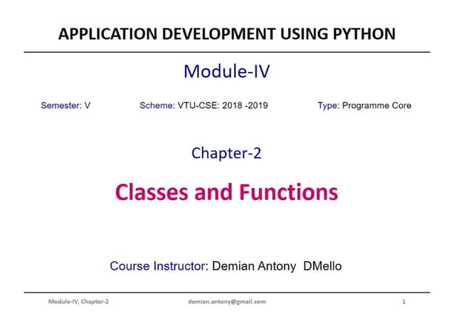 Python Programming Adp Vtu Cse 18cs55 Module 4 Chapter 2 Ppt 
