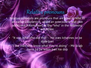Classes and morphological categories of pronouns in the Old English | PPTX