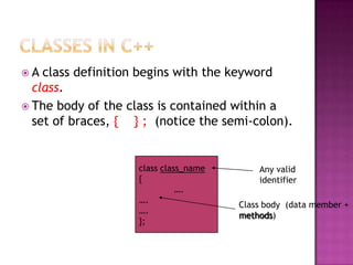 Classes and objects | PPTX