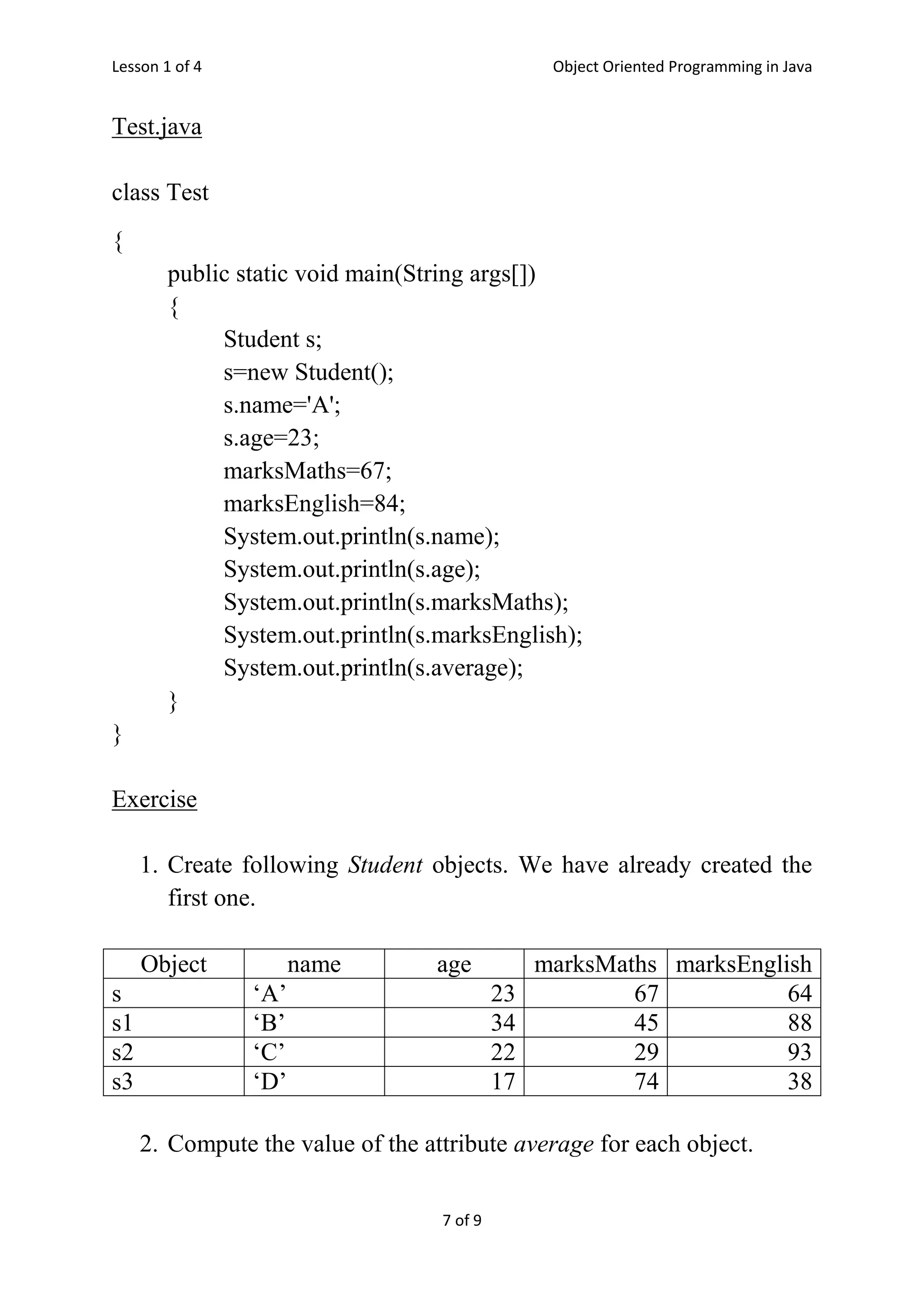 Classes And Objects Pdf