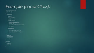 Classes and objects | PPT