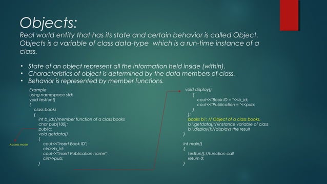 Classes And Objects Ppt