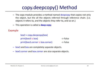 Python Programming ADP VTU CSE 18CS55 Module 4 Chapter 1 | PPT