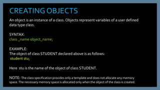 Classes and objects1 | PPTX | Programming Languages | Computing