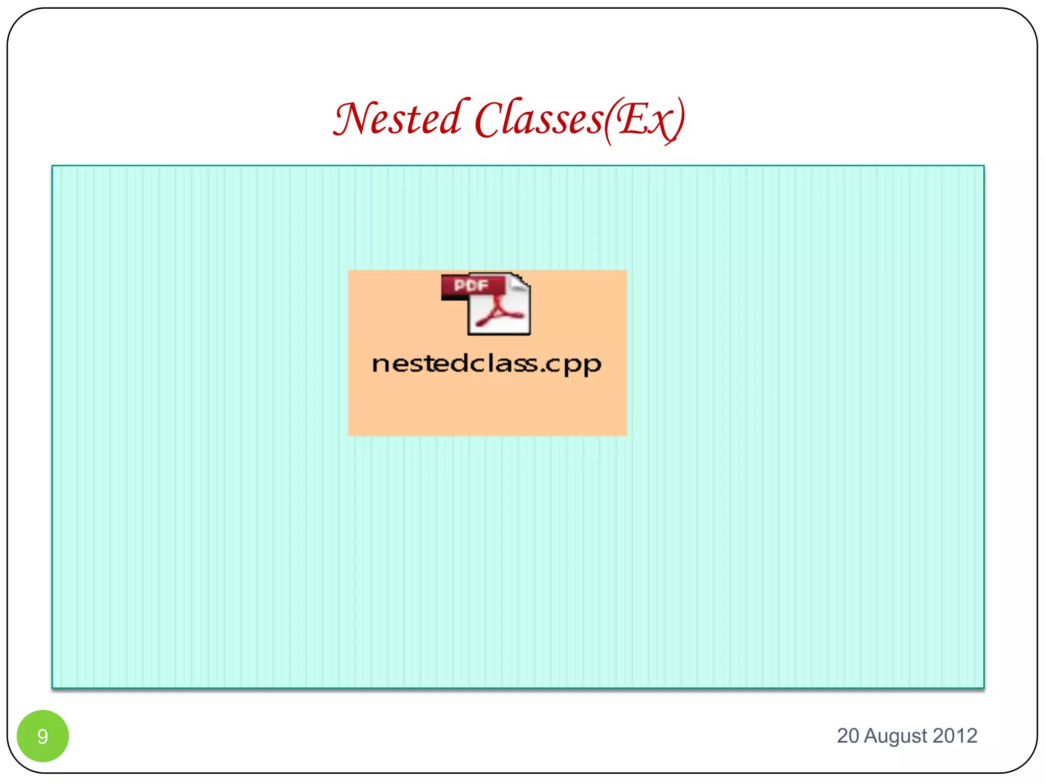 Classes and objects 21 aug | PPTX | Programming Languages | Computing