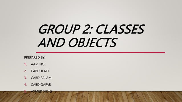 classes and objects concepts.pptx | Programming Languages | Computing