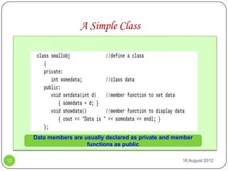 Classes and objects till 16 aug | PPTX