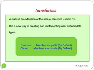 Classes and objects till 16 aug | PPTX