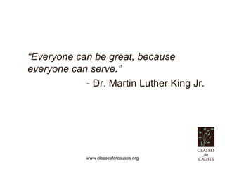 Classes For Causes | PPT