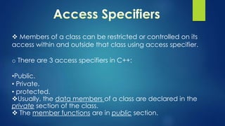 Classes in c++ (OOP Presentation) | PPTX | Programming Languages ...