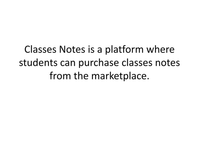 Classes notes video | PPTX
