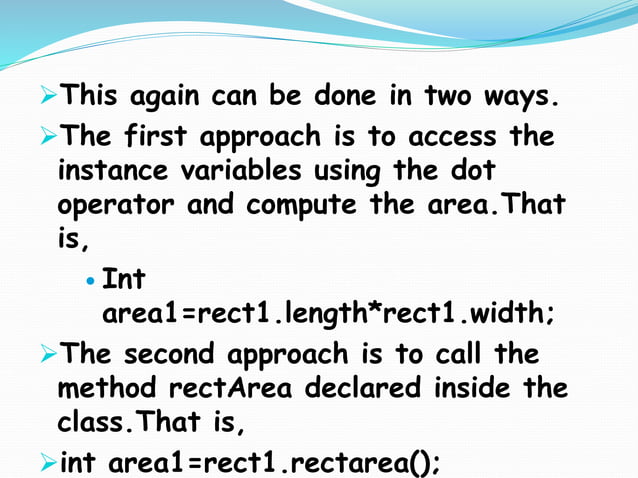 Classesobject And Methods Java Ppt
