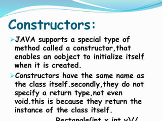 Classes,object and methods java | PPTX