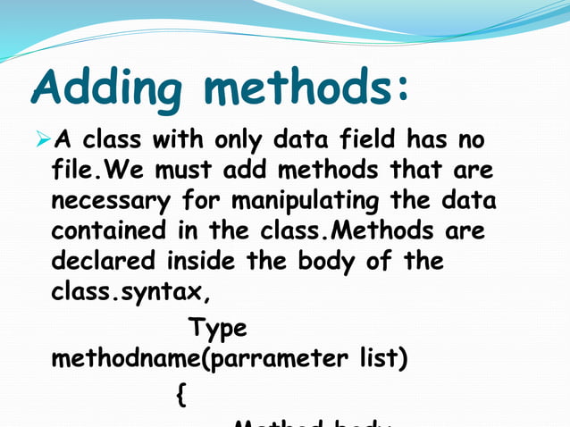 Classesobject And Methods Java Pptx Programming Languages Computing