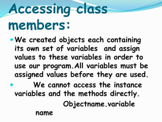 Classes,object and methods java | PPTX