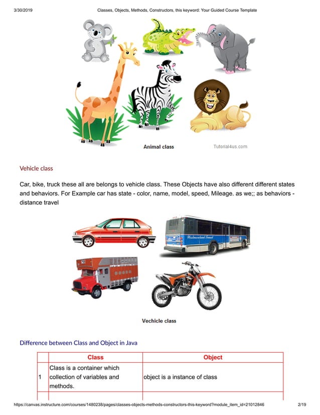 Classes Objects Methods Constructors This Keyword In Java Pdf