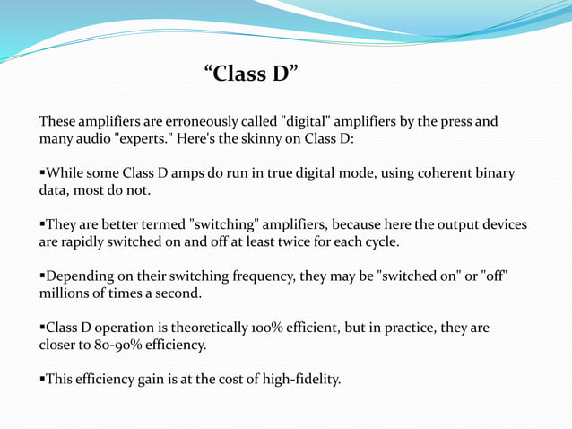 Classes of amplifier | PPTX