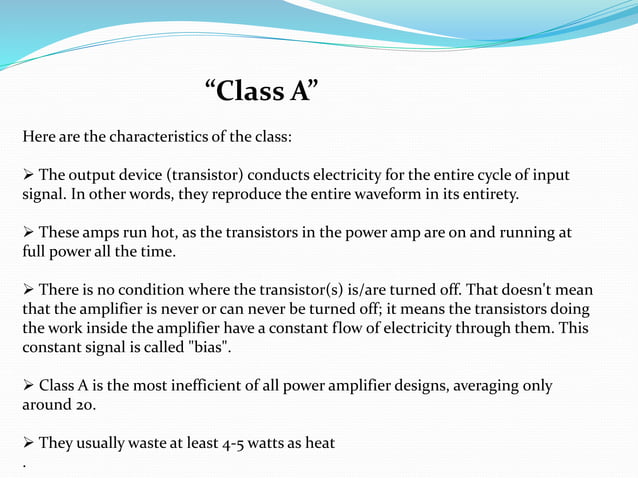 Classes of amplifier | PPTX
