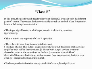 Classes of amplifier | PPTX