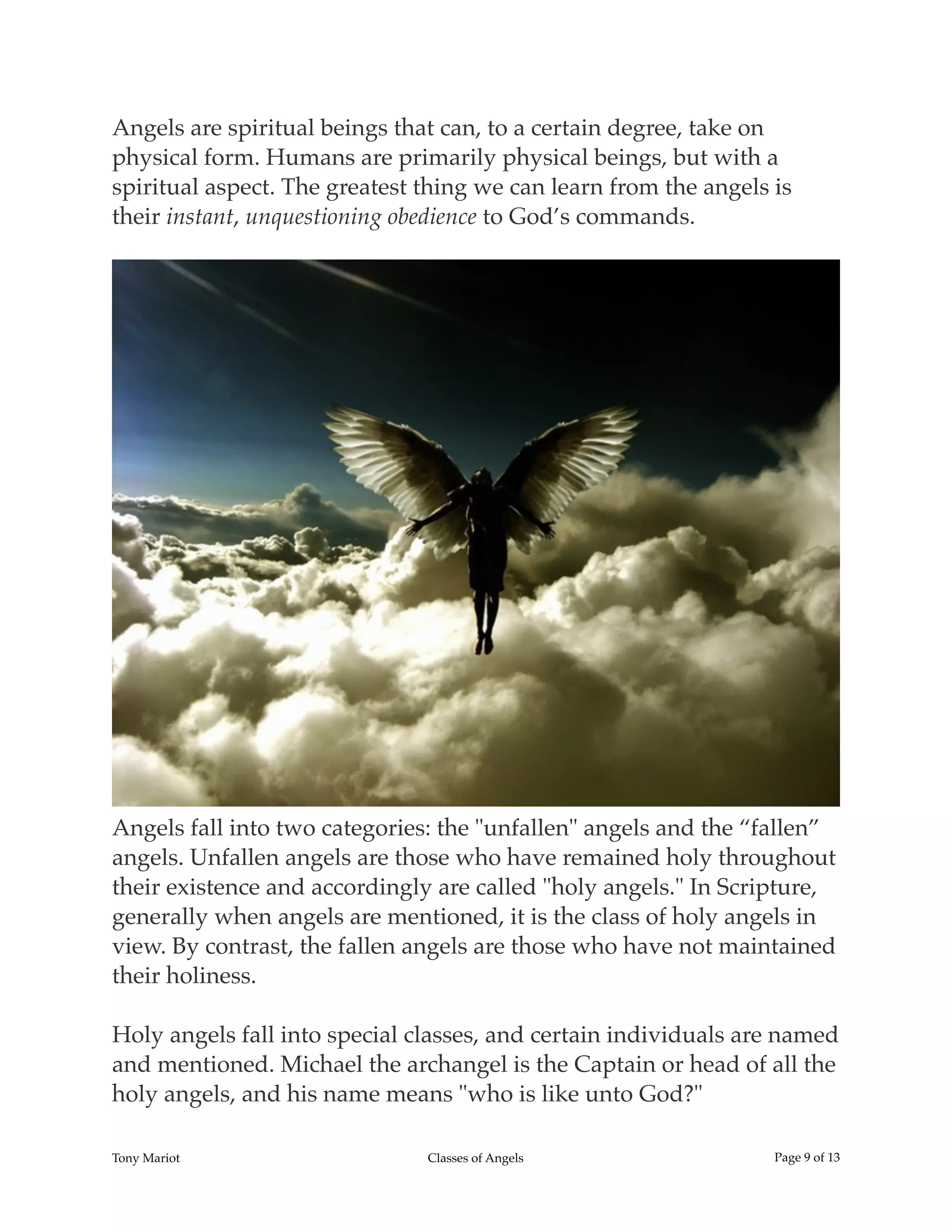 Classes of Angels | PDF