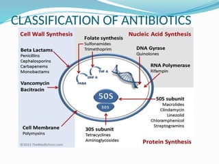 CLASSES OF ANTIBIOTICS AND THEIR MECHANISMS OF ACTION.pptx