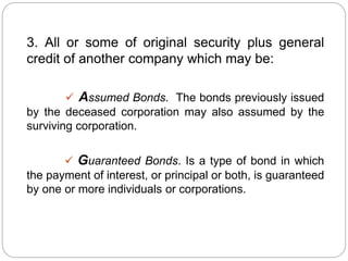 Classes of bonds (Classification of Bonds as to type) | PPTX