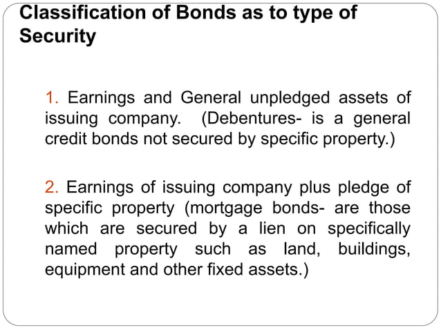Classes of bonds (Classification of Bonds as to type) | PPTX | Home ...