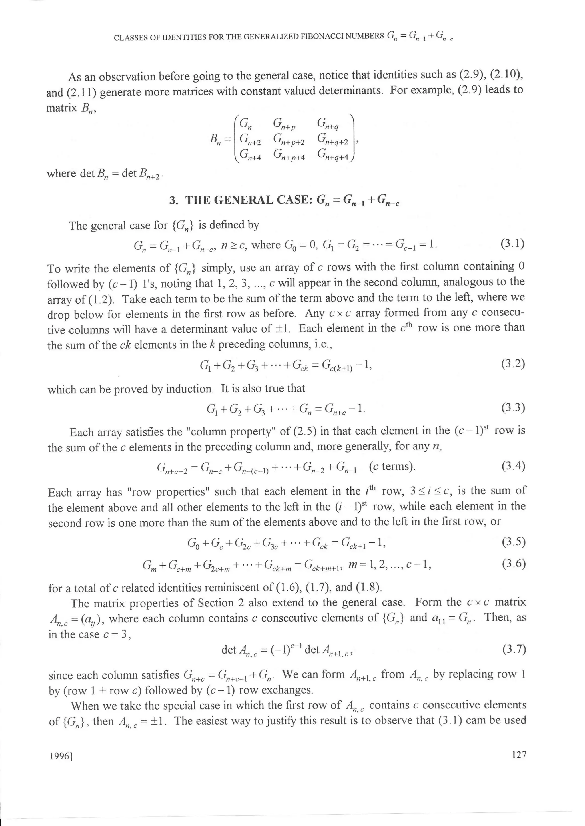 Classes Of Identities For The Generalized Fibonacci Pdf