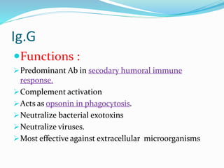 Classes of immunoglobulin | PPTX