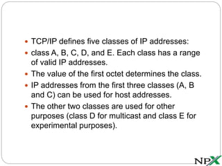 Classes of ip addresses | PPTX