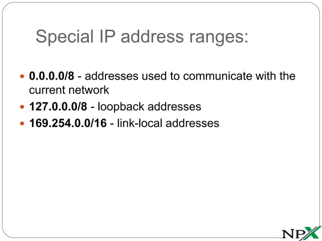 Classes Of Ip Addresses Pptx Computer Networking Computing
