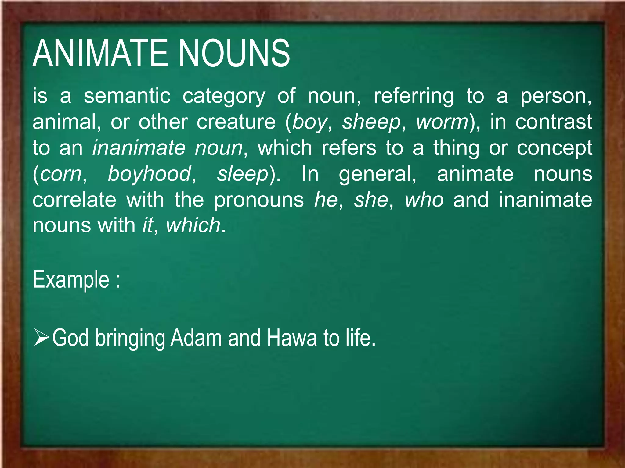 Classes of Nouns, subcategorization, Restriction in English | PPTX