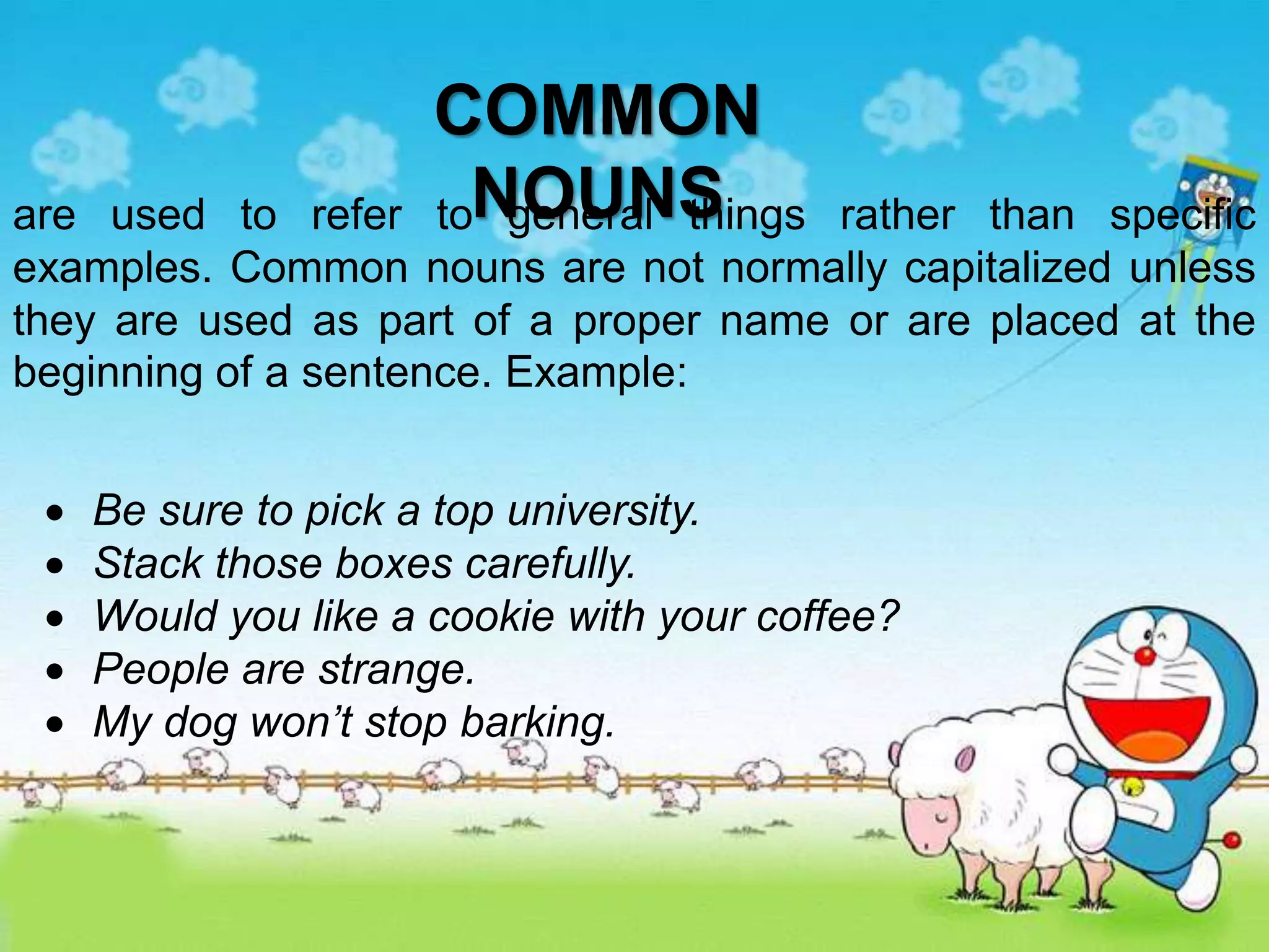Classes of Nouns, subcategorization, Restriction in English | PPTX