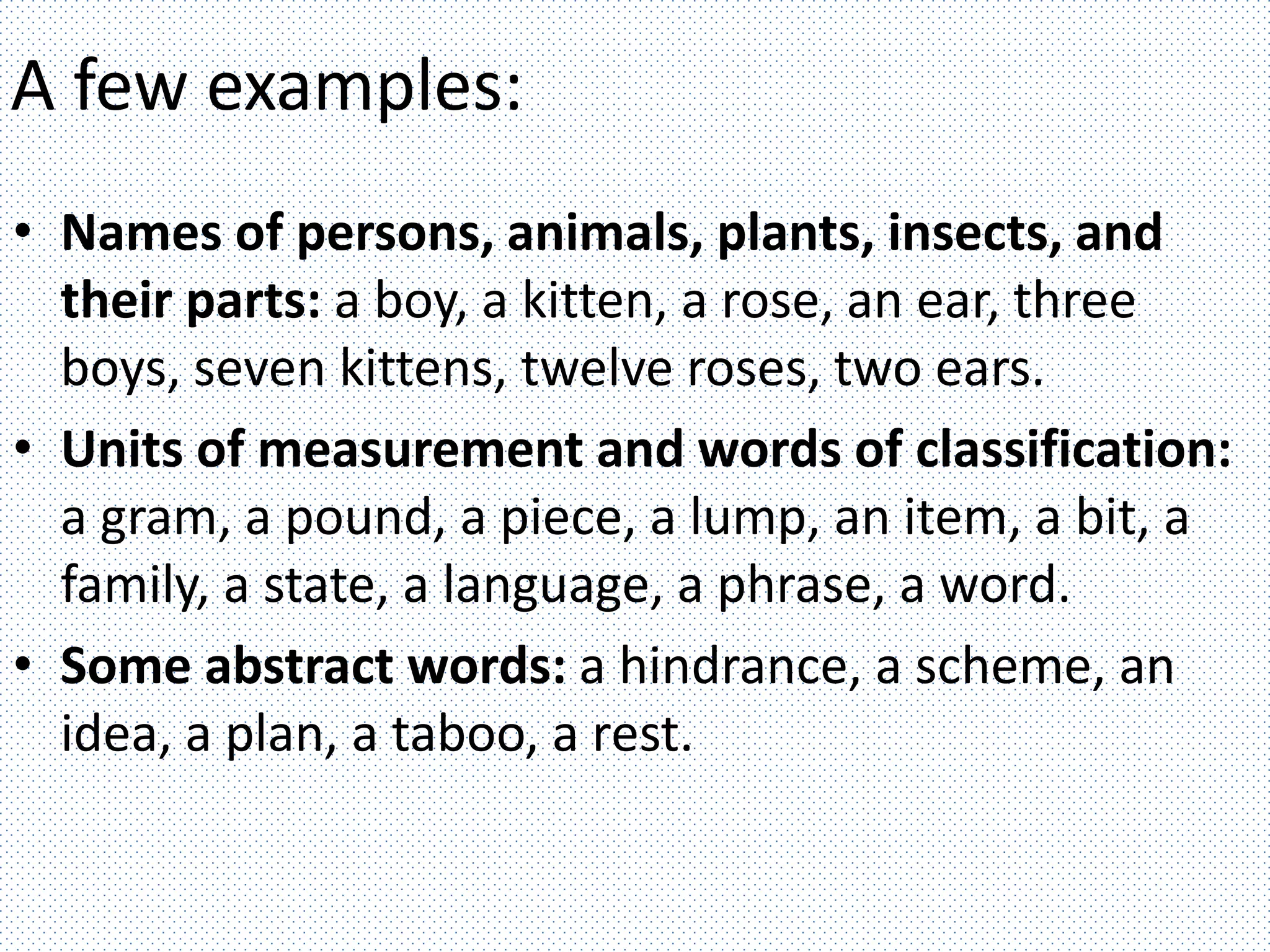 Classes of Nouns, subcategorization, Restriction in English | PPTX