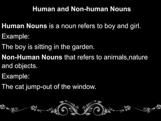 Classes of Nouns, subcategorization, Restriction in English | PPTX