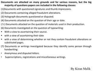 Classes of questioned documents | PPTX