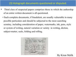 Classes of questioned documents | PPTX