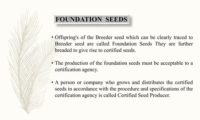 Classes of seeds | PPT