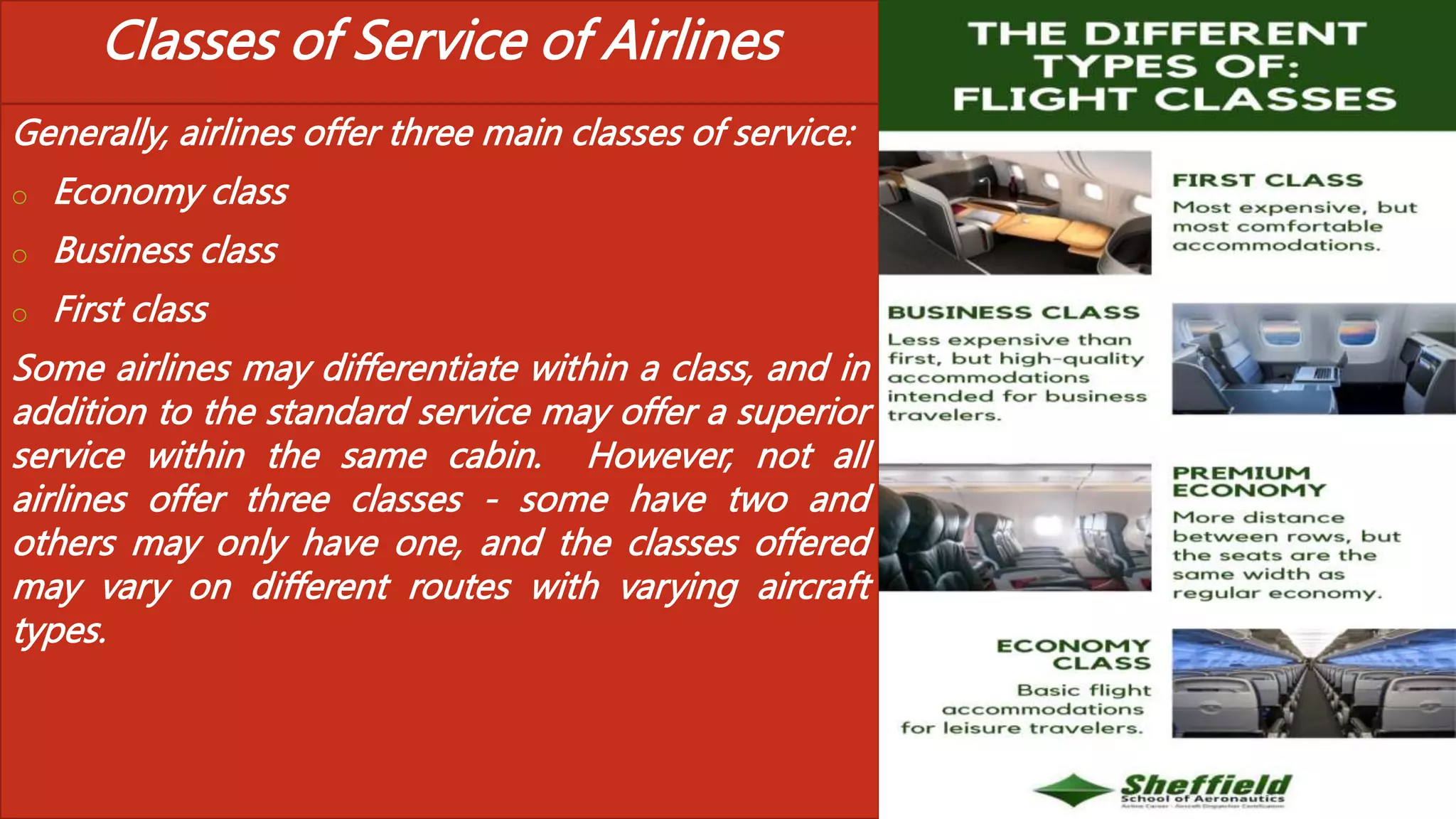 Classes of Service of Airlines | PPTX