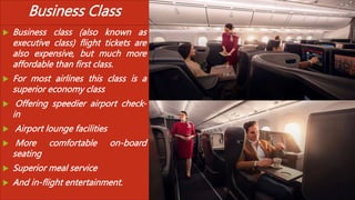 Classes of Service of Airlines | PPTX