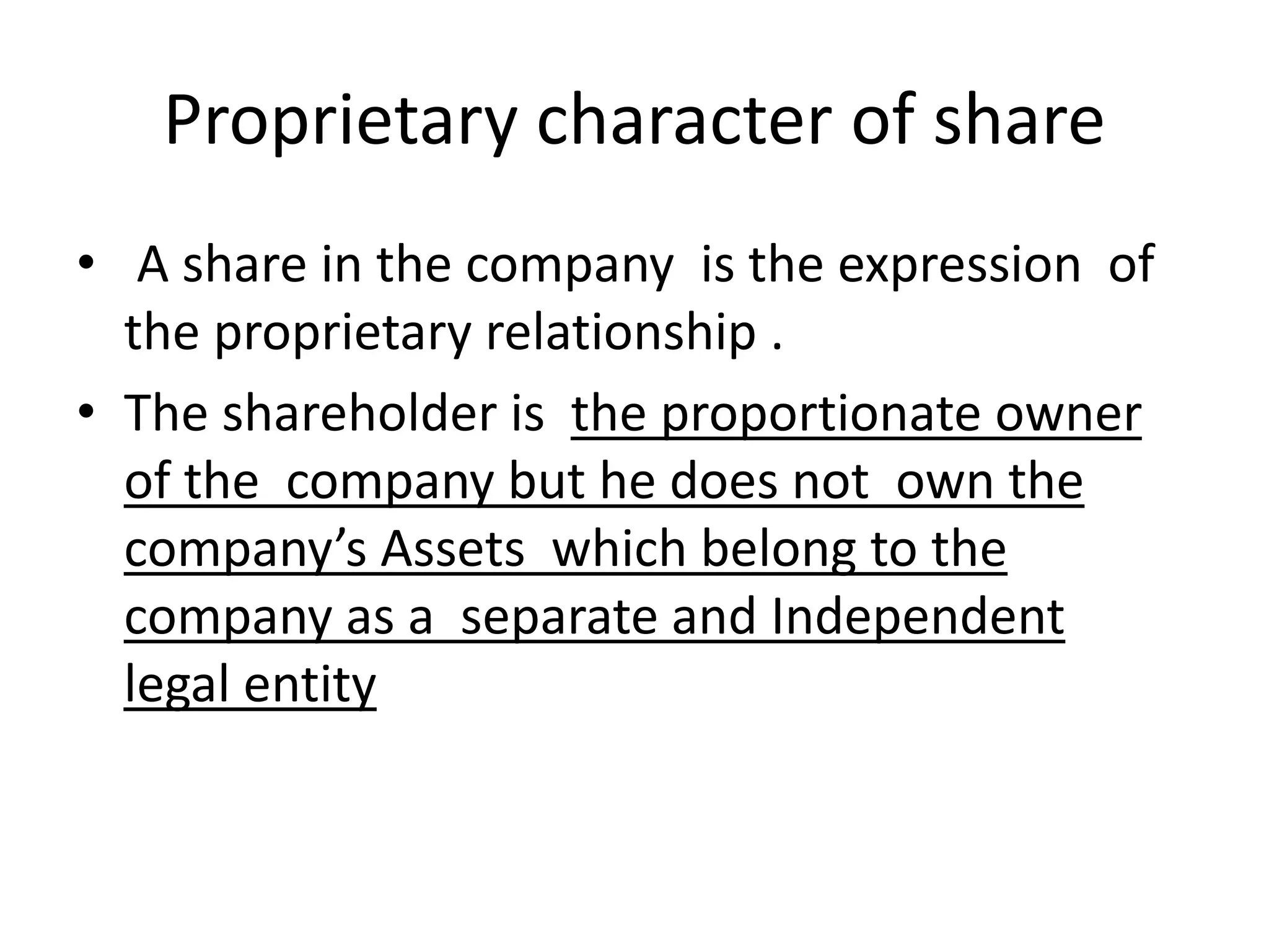 Classes of shares and their special features | PPTX