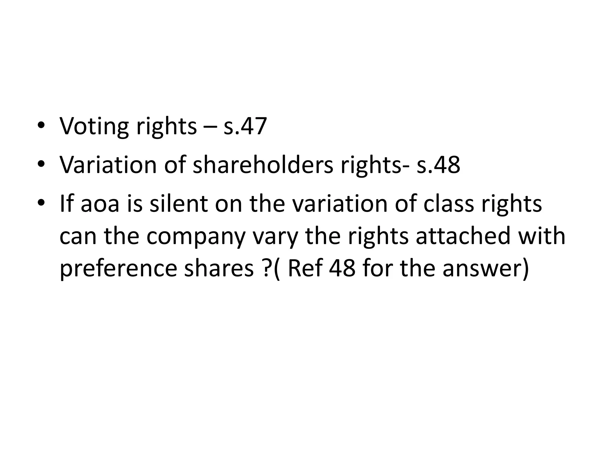 Classes of shares and their special features | PPTX