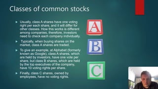 Classes of stocks and mutual funds | PPTX